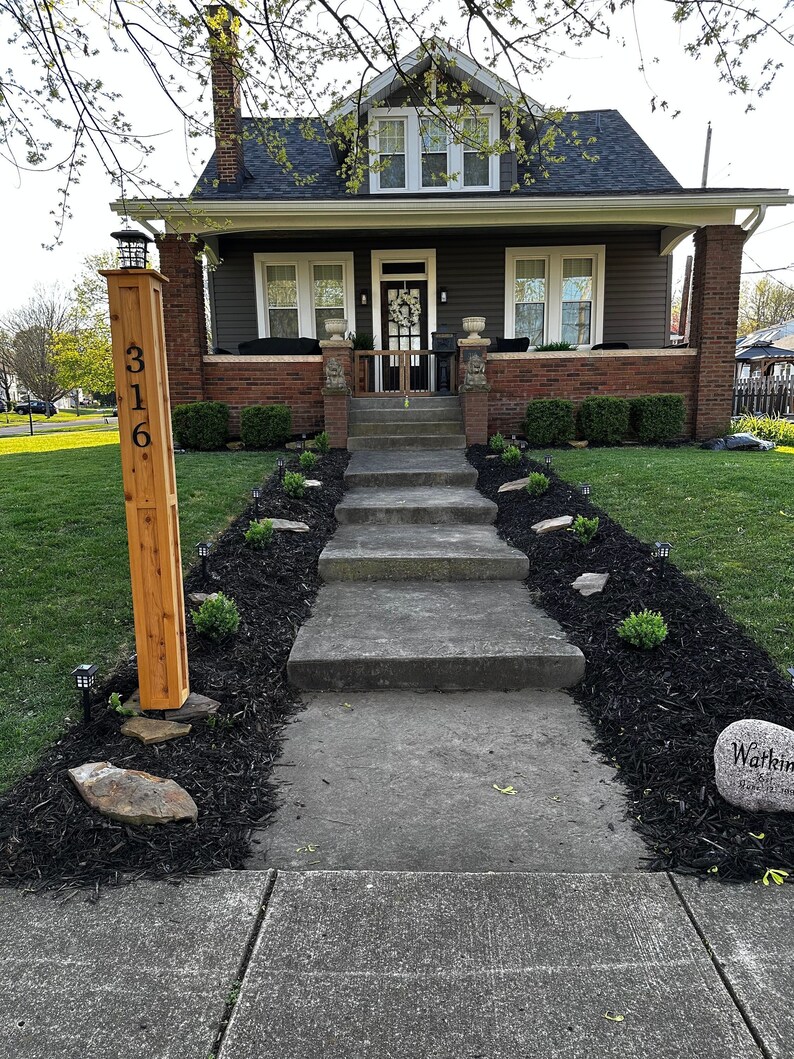 Wooden Cedar Lamp Post With Solar Light - Etsy