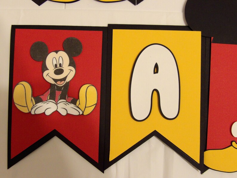 Mickey Mouse Birthday Banner - Etsy