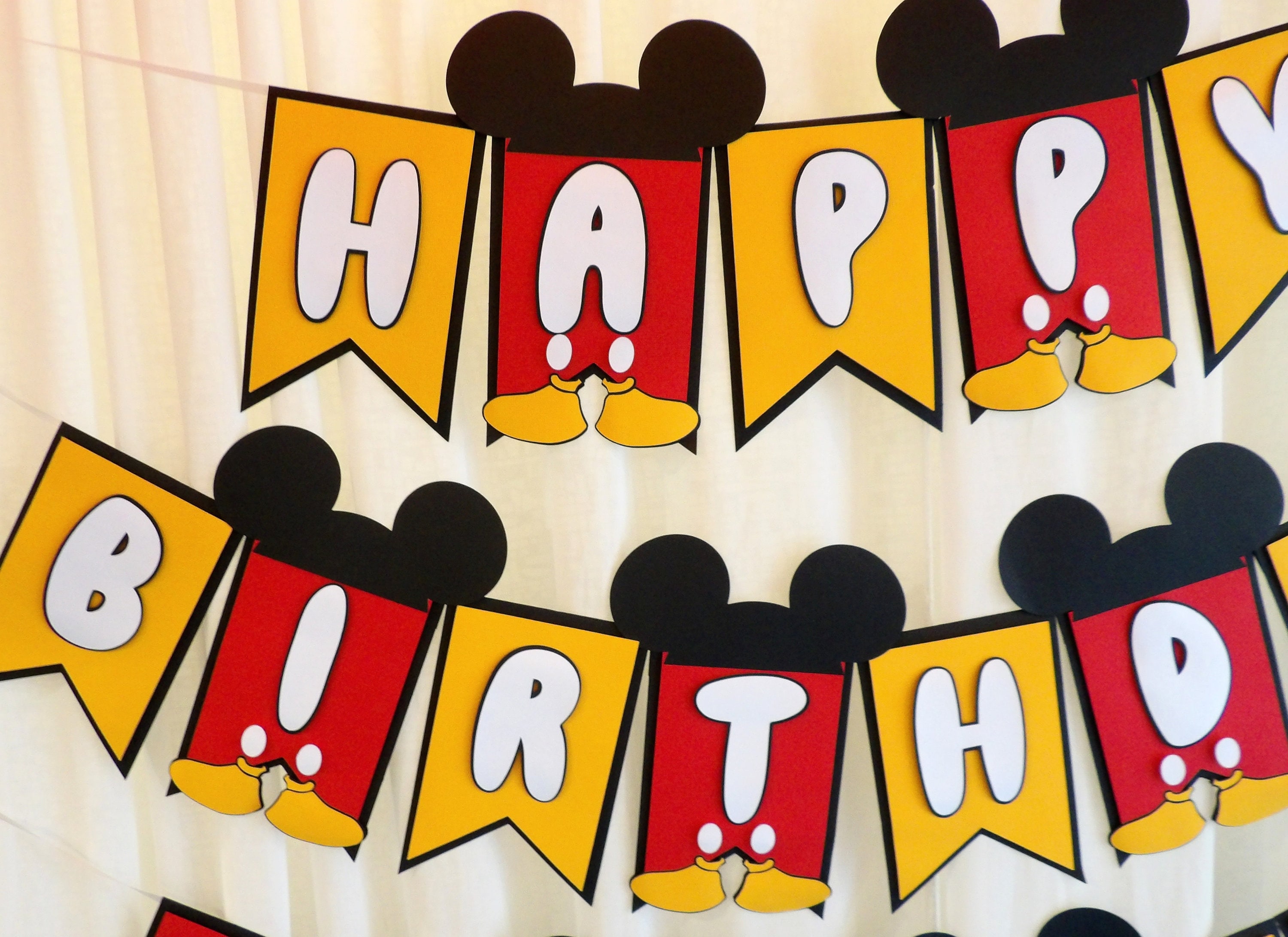 Mickey Mouse Birthday Banner - Etsy