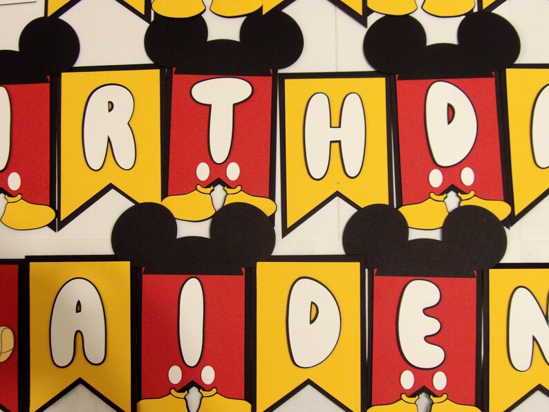 Mickey Mouse Birthday Banner - Etsy