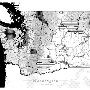 Printable Map of Washington State - Etsy