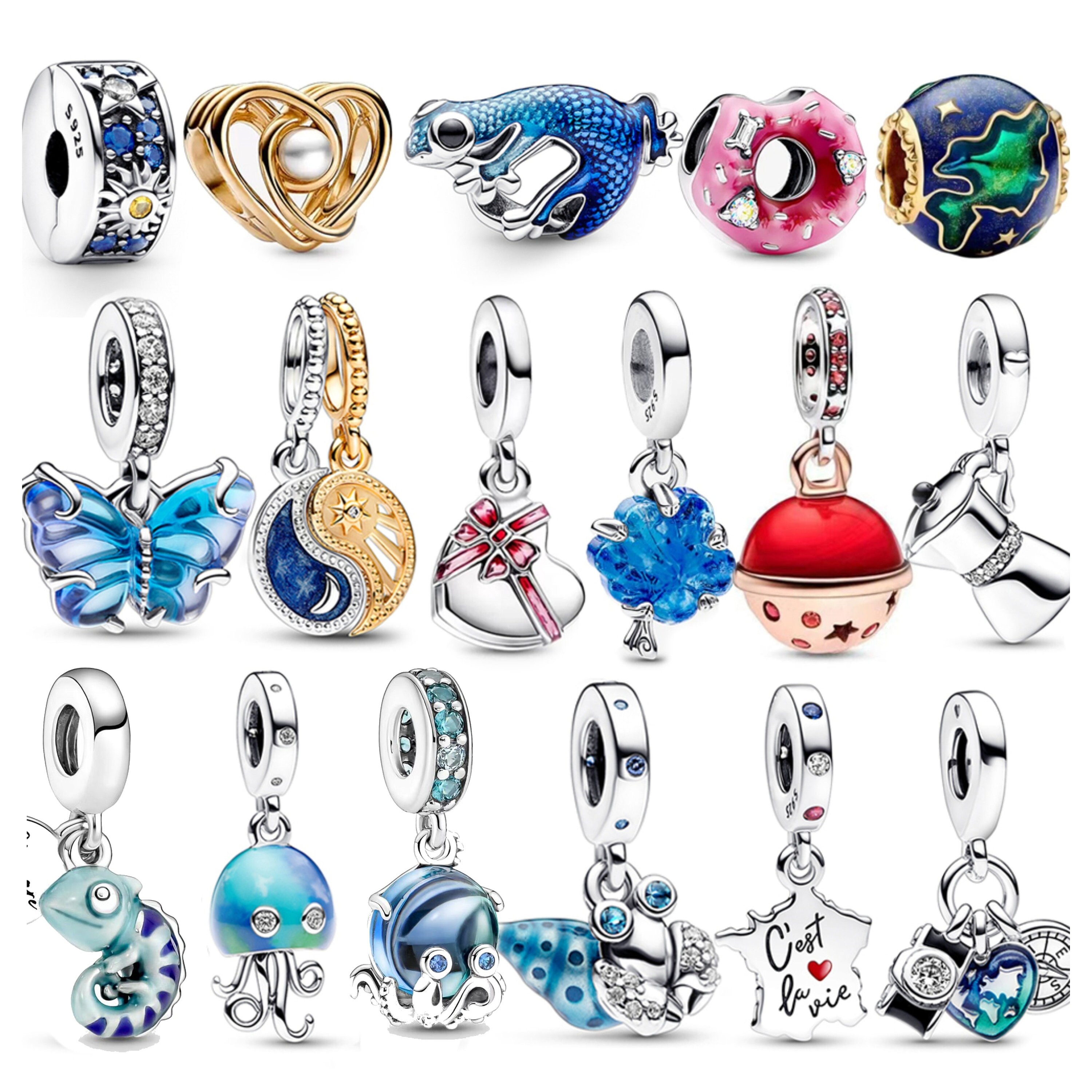 Original New 925 Sterling Silver Summer Ocean Collection Octopus Frog ...