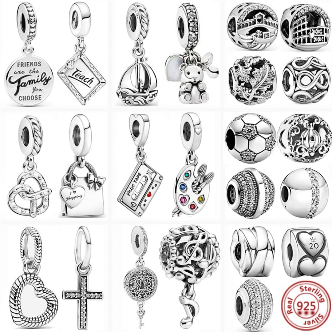 925 Silver Teach Family Lock Key Musical Note Pendant Fine Beads Fit ...