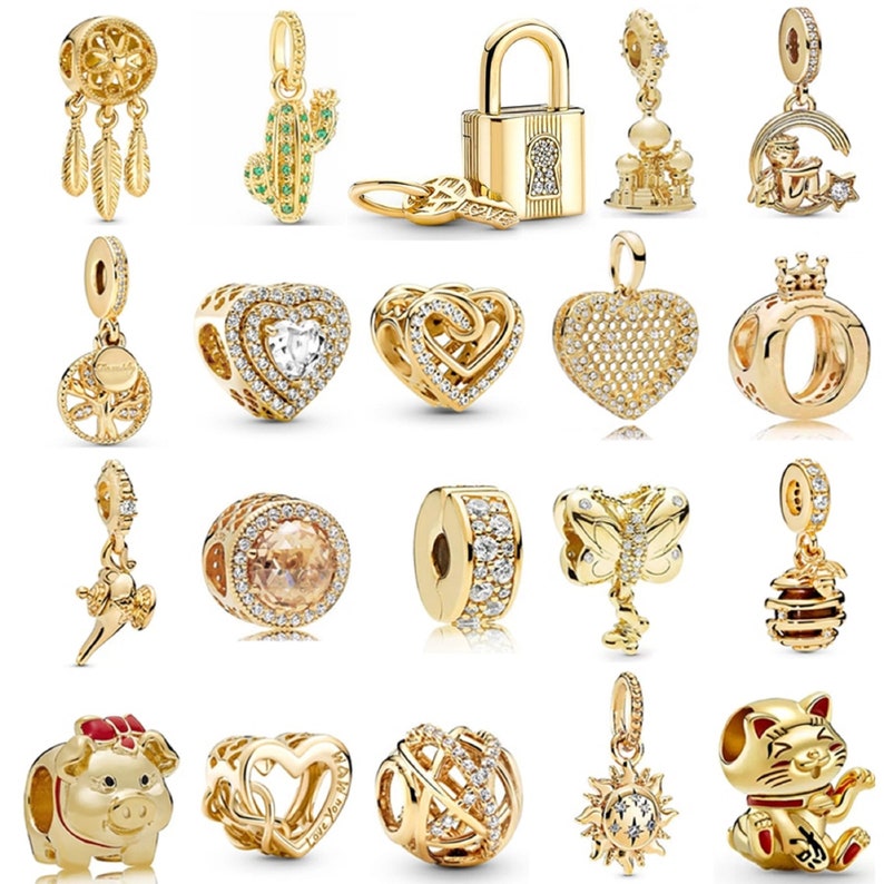 Authentic S925 Sterling Silver Bead Family Love Gold Color - Etsy