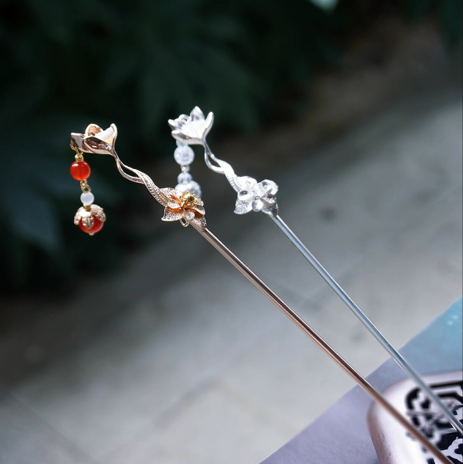 Lotus Hairpin, Vintage Hairpin, Hanfu Hairpin, Tassel Hairpin, Chinese ...