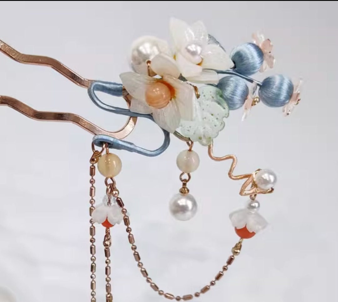 Whispering Petal Vintage Hanfu Tassel Asian Chinese Hair Stick Hairpin ...