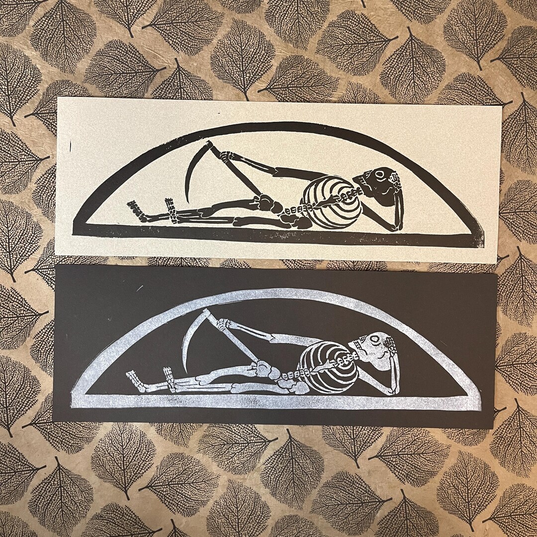 Elizabeth Ireland Skeleton - Gravestone Block Print Based of Actual ...