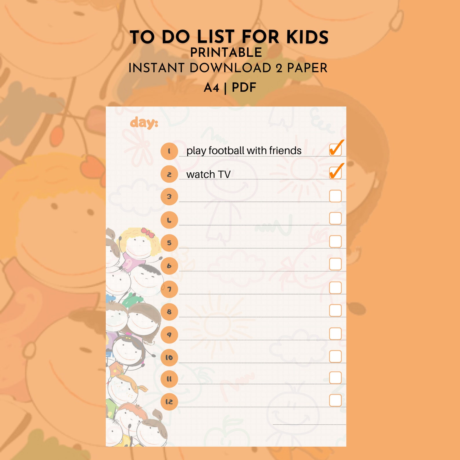 Printable Daily Routine List for Kids, Daily Checklist, Daily Planner ...