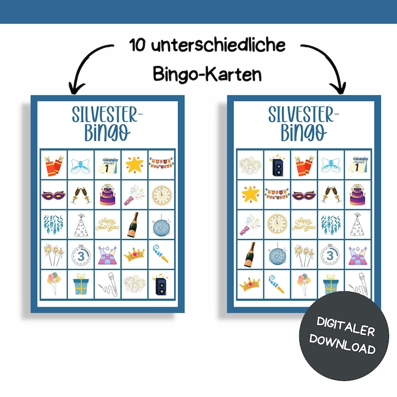 Bingo für Silvester | Druckvorlage zum Selberdrucken | Bingospiel für ...