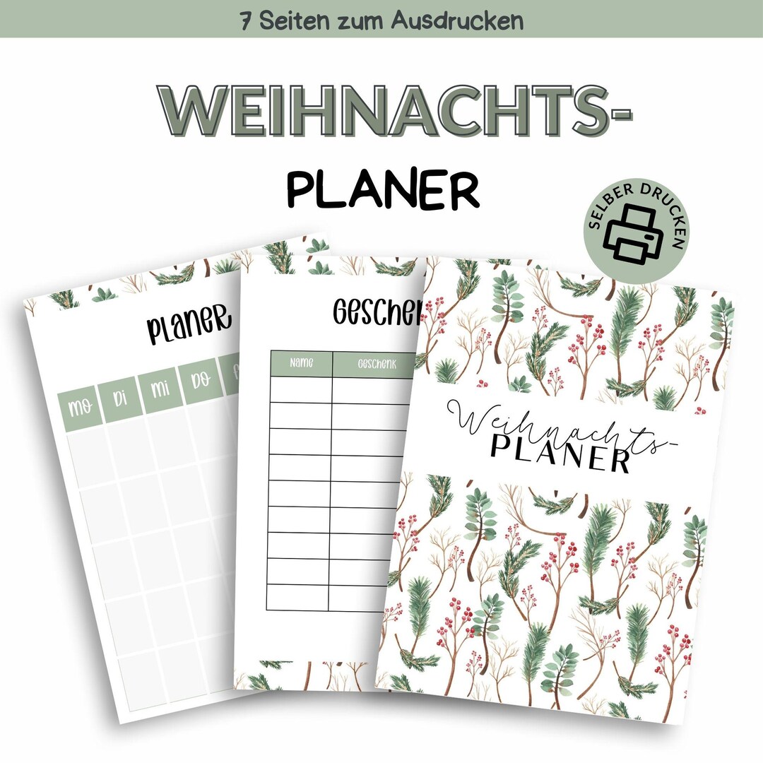Planner for Christmas | Printable Template for Self-printing ...