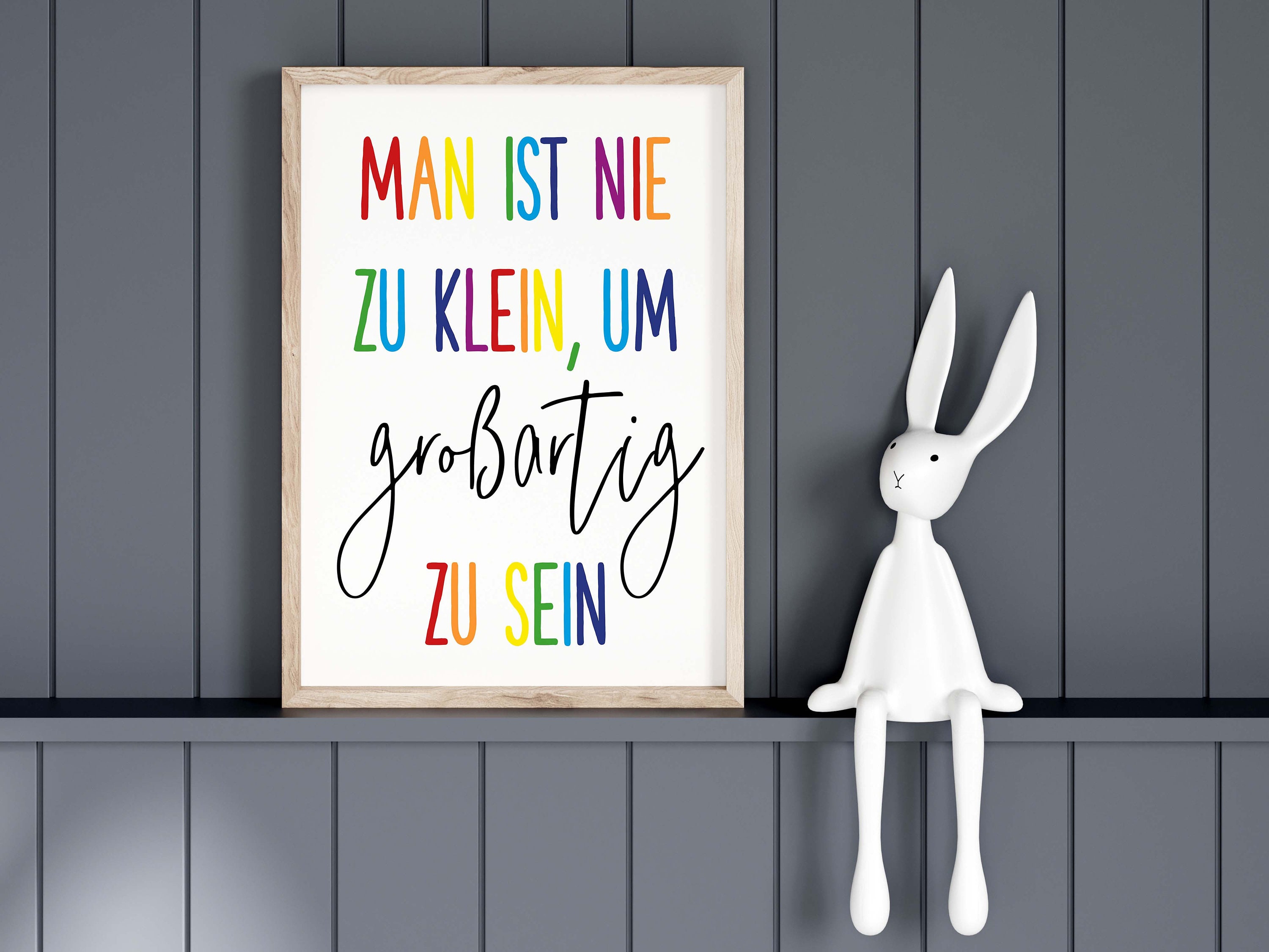 Kinderposter - Man ist nie zu klein um großartig zu sein - bunt A3 A4 ...