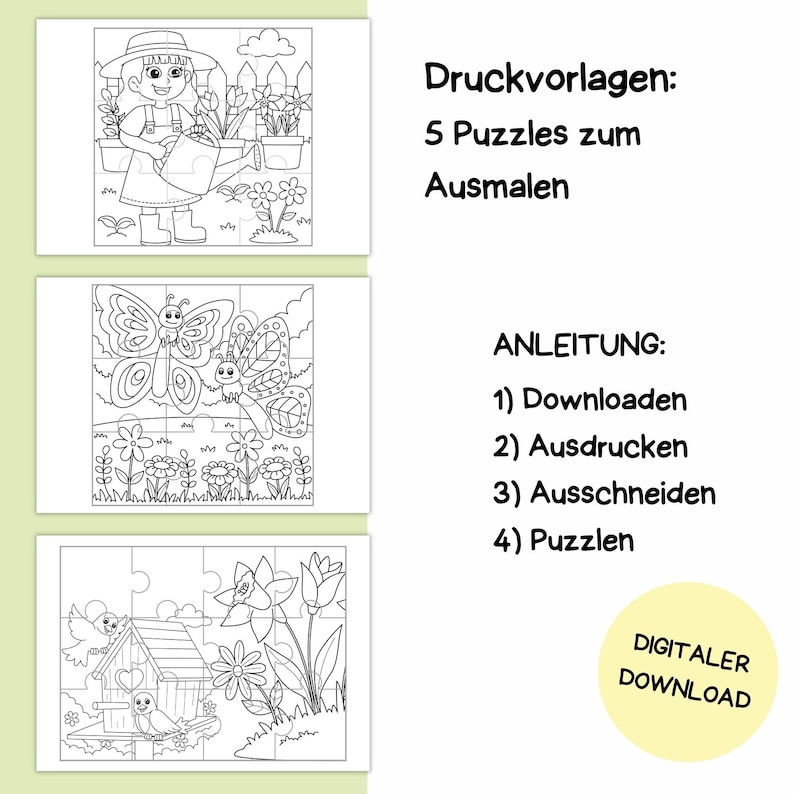 Printable Puzzle Craft for Children | Craft Template for Printing ...