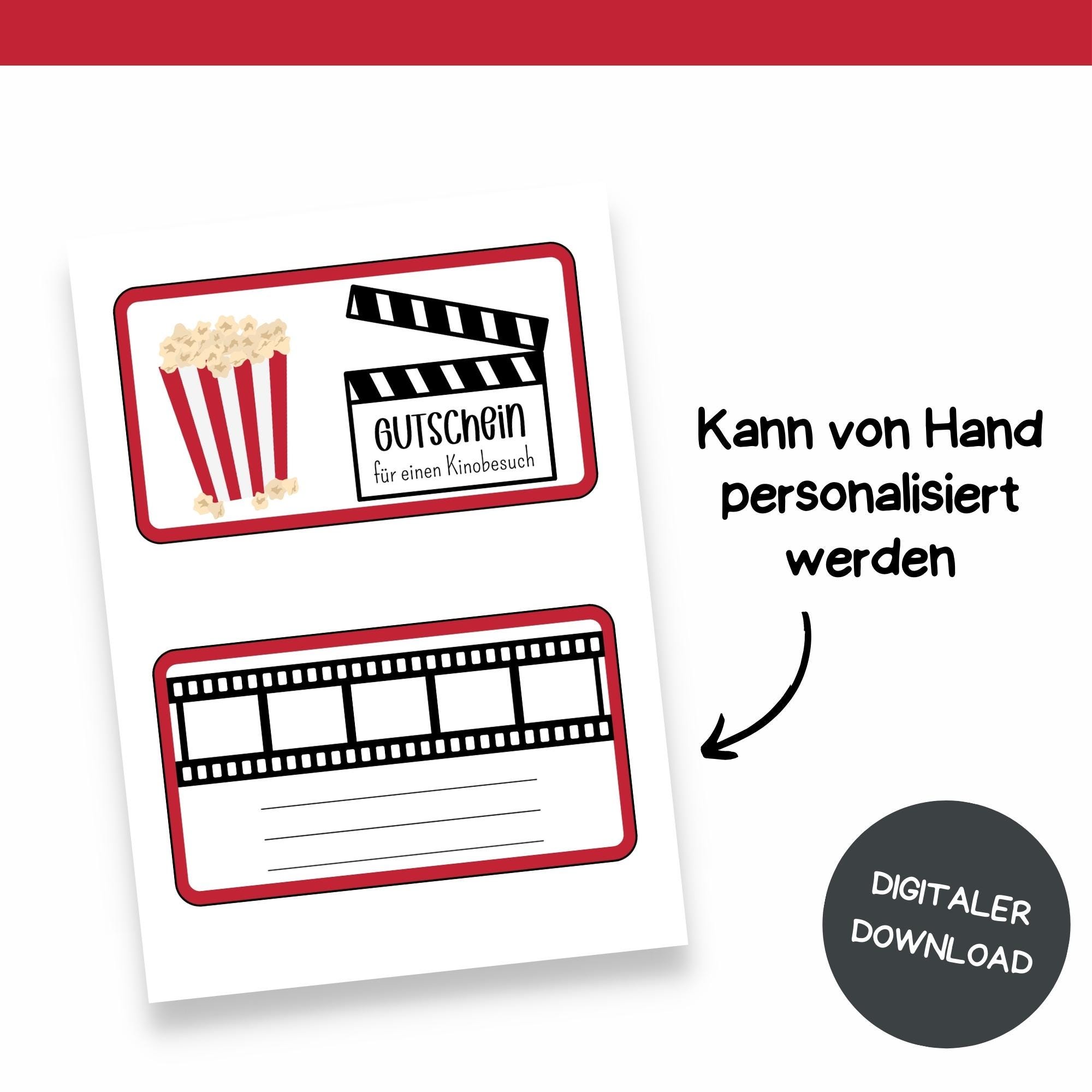 Kinogutschein zum Ausdrucken | Druckvorlage zum Selberdrucken ...