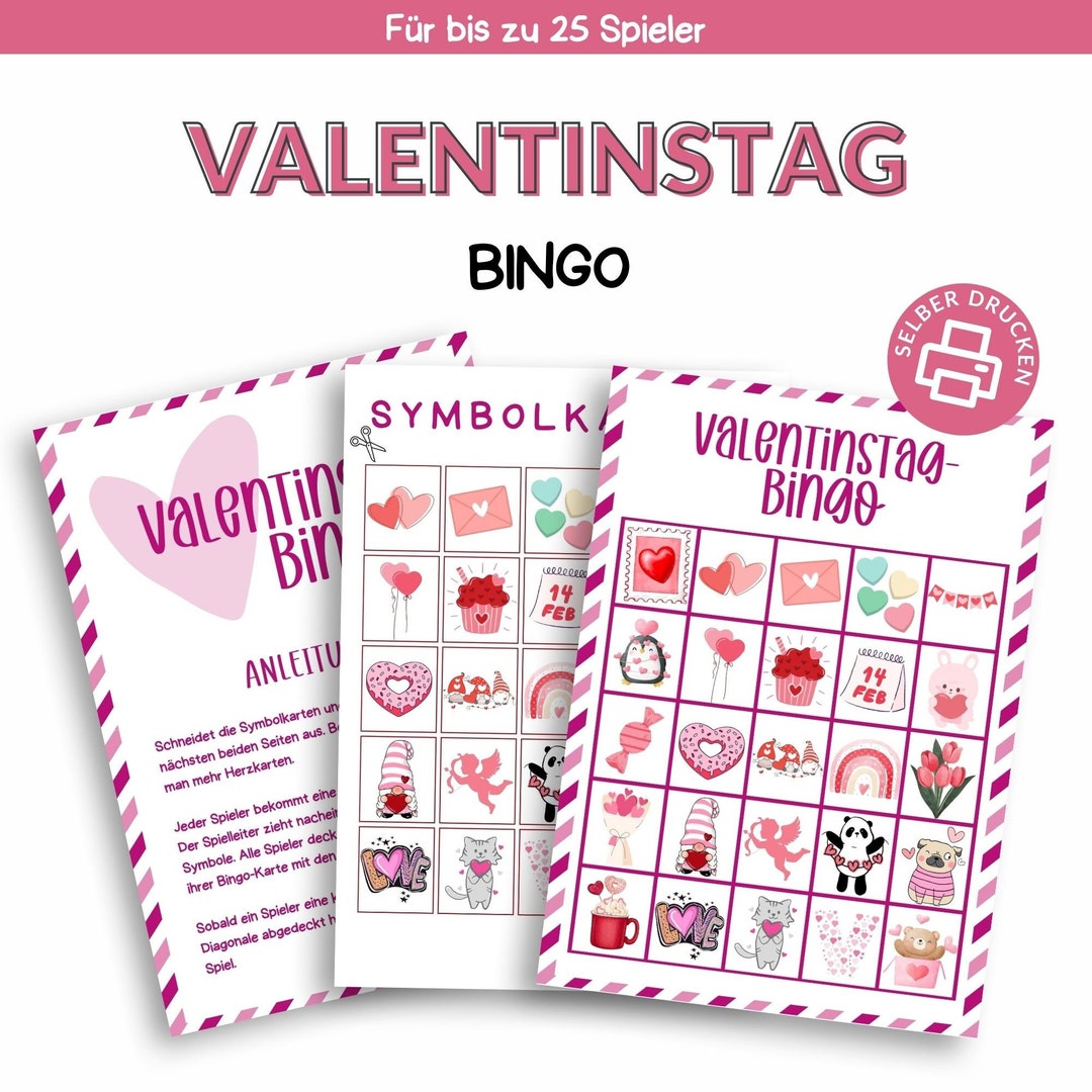Valentine's Day Bingo | Printable Template | Bingo Game for Kids ...