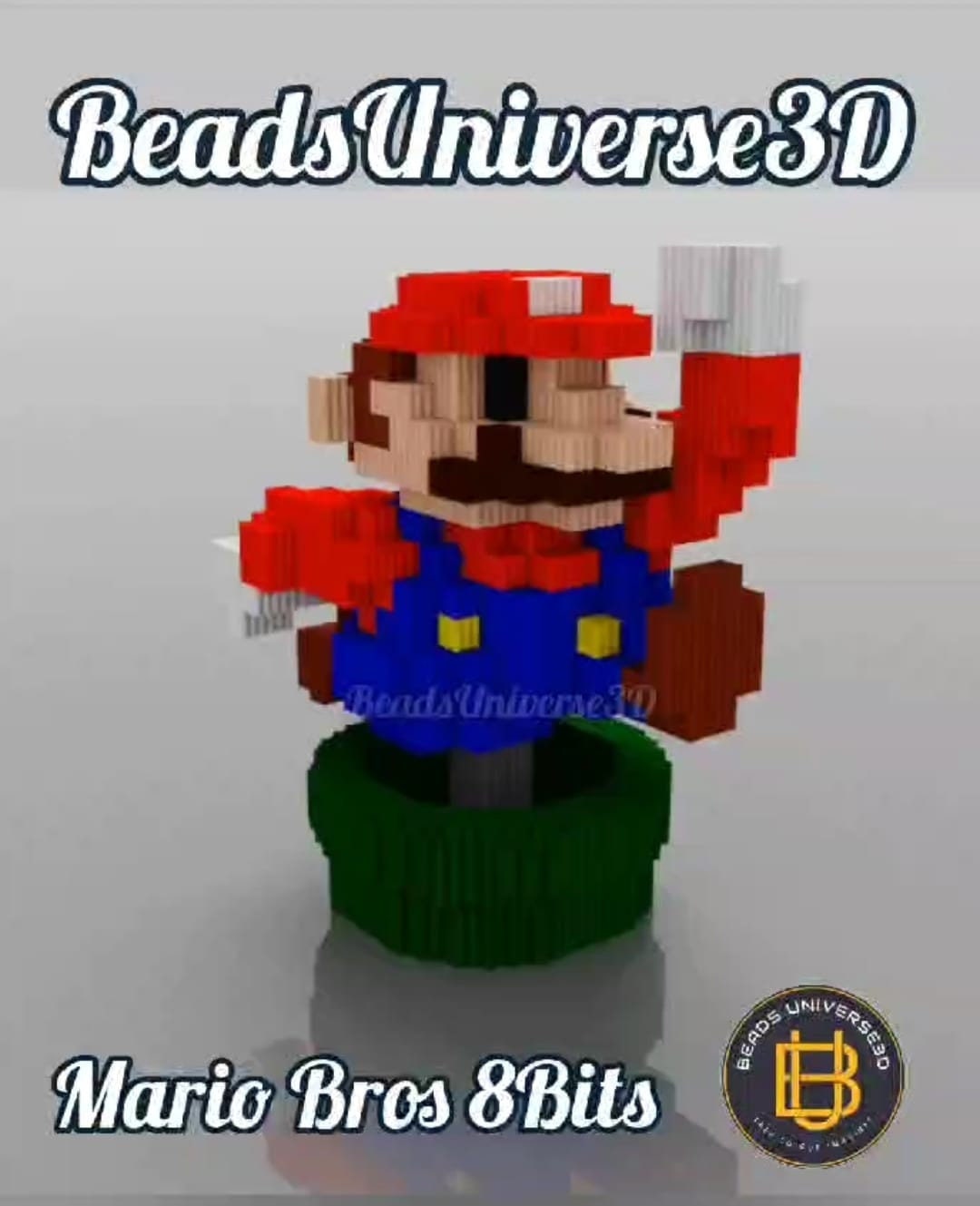 MARIO BROS 8BITS 3D PATTERN - Etsy