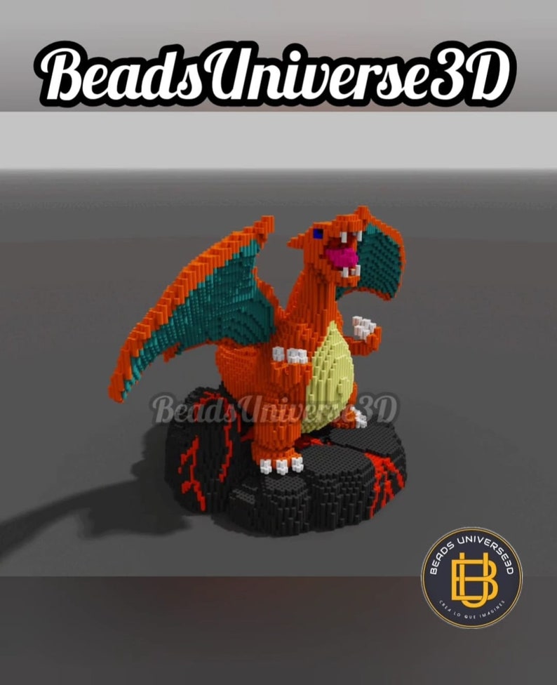 CHARIZARD PATTERN 3D - Etsy