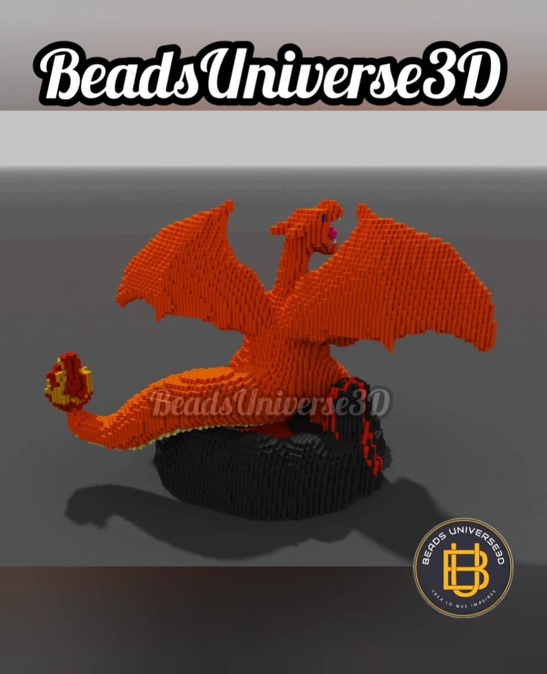 CHARIZARD PATTERN 3D - Etsy