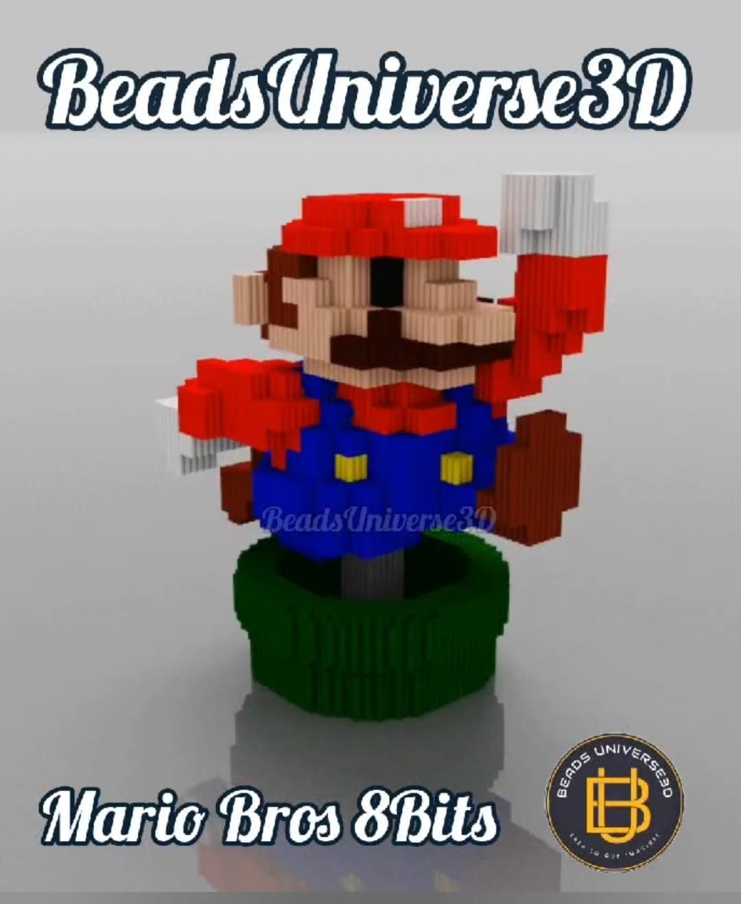 MARIO BROS 8BITS 3D PATTERN - Etsy