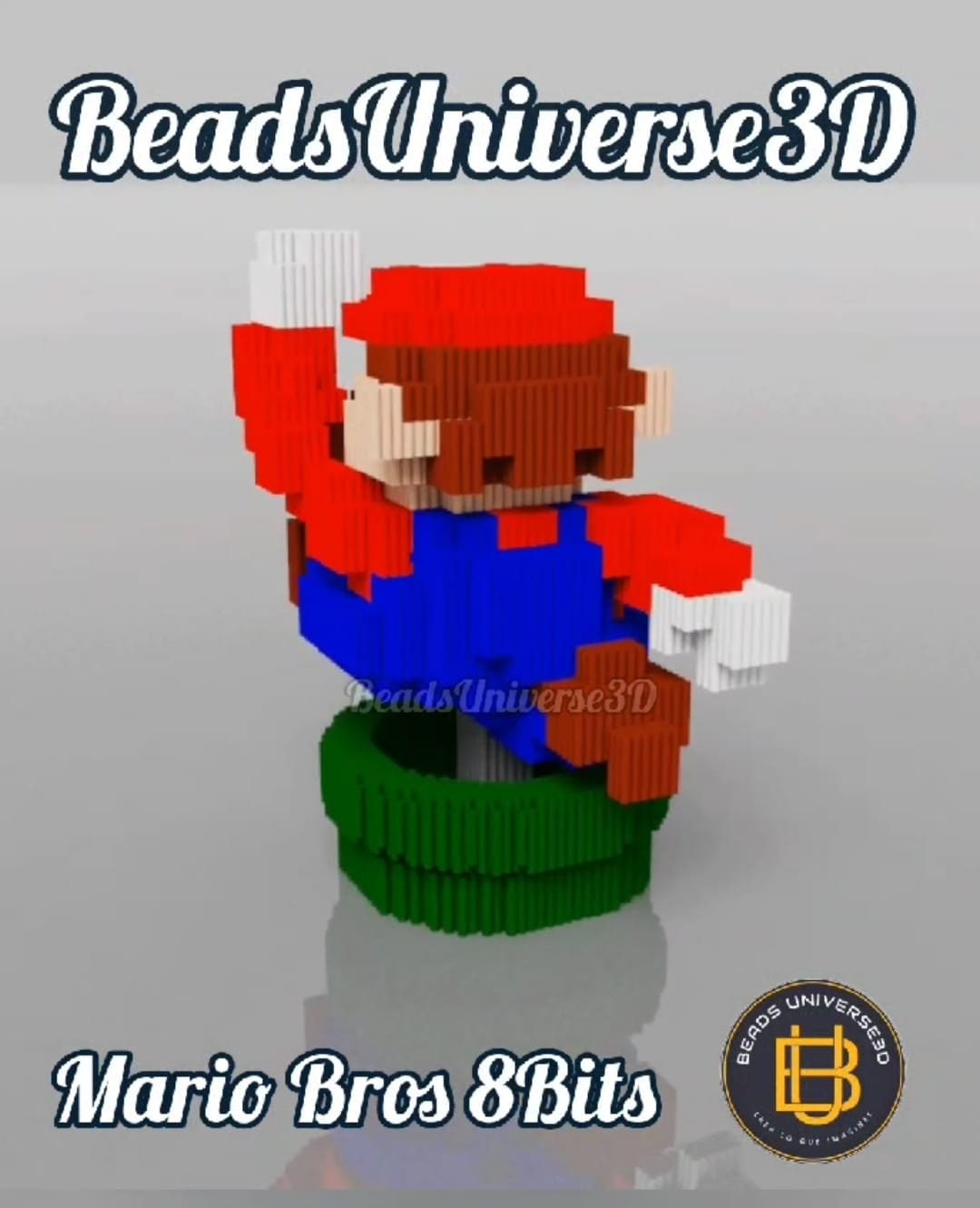 MARIO BROS 8BITS 3D PATTERN - Etsy