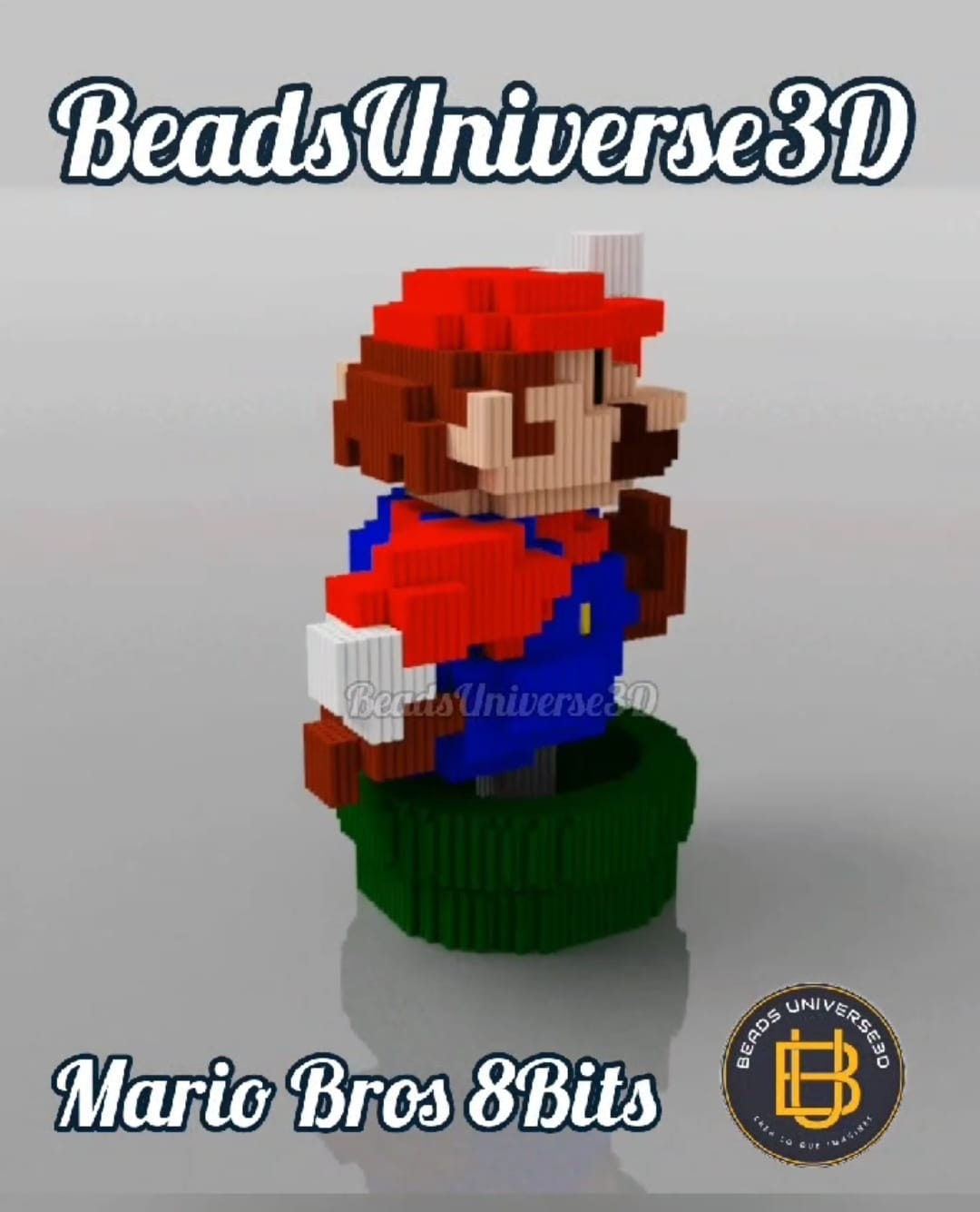 MARIO BROS 8BITS 3D PATTERN - Etsy
