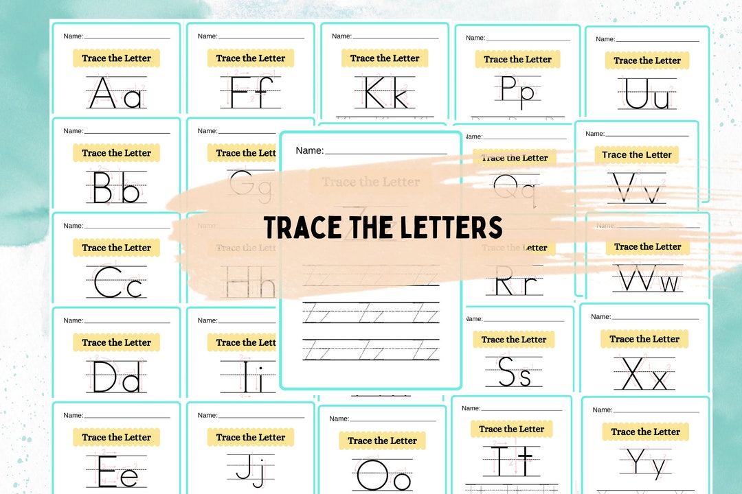 26 Printable Letter Tracing Sheets | Instant Download - Etsy