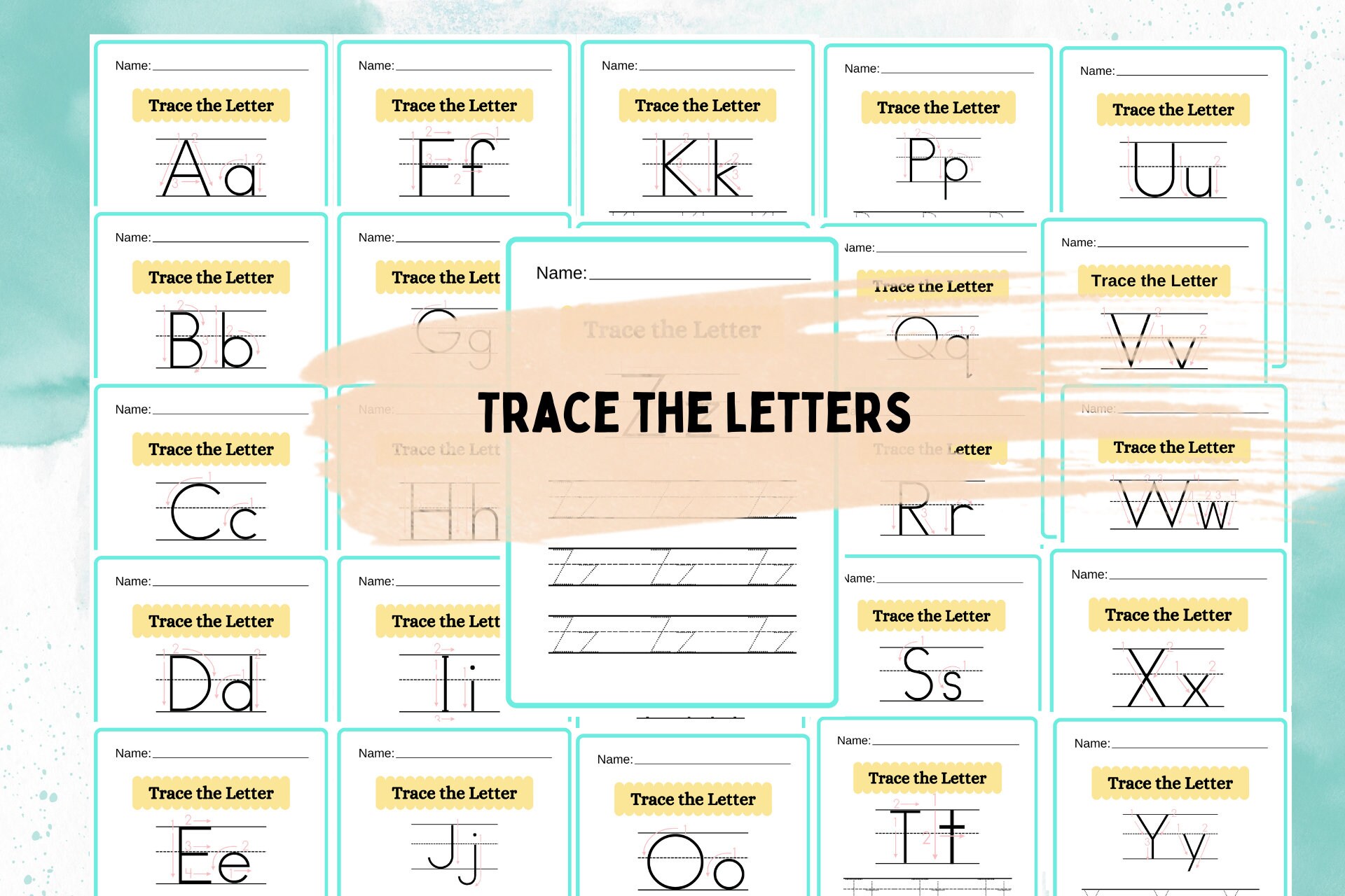 26 Printable Letter Tracing Sheets Instant Download - Etsy