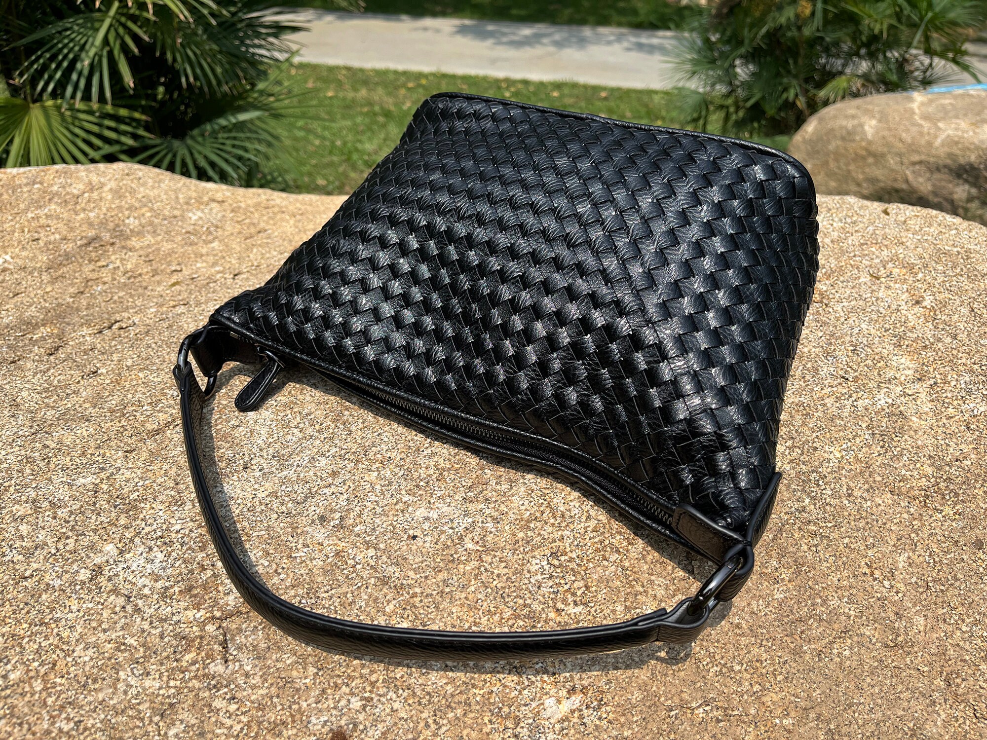 Leather Handbag Leather Woven Bag Leather Shoulder Bag - Etsy