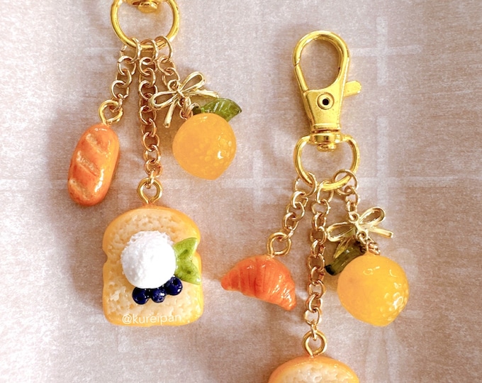 Blueberry Lemon Toast Keychain | Resin Keychain | Food Keychain ...