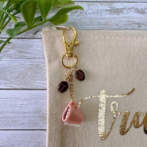 Coffee Keychain | Latte Keychain | Coffee Bean | Gift | Dainty Keychain ...