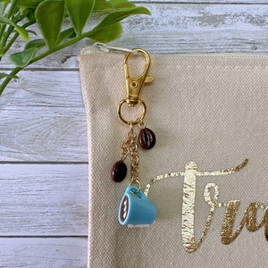 Coffee Keychain | Latte Keychain | Coffee Bean | Gift | Dainty Keychain ...