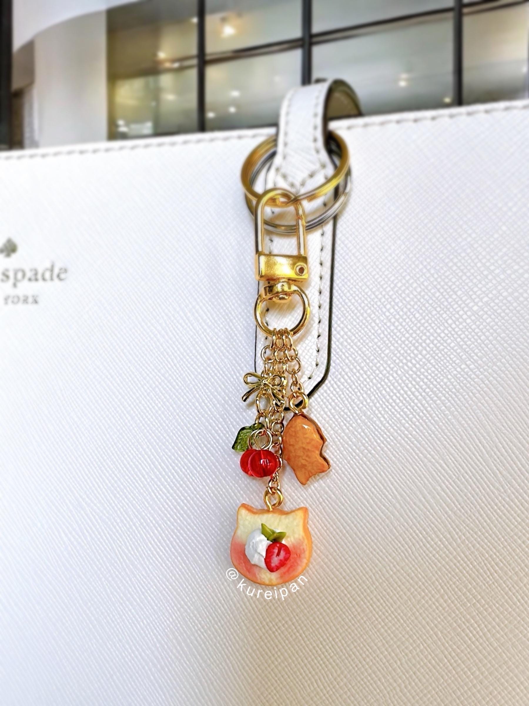 Strawberry Neko Keychain | Elegant Cat Keychain With Taiyaki, Cherry ...
