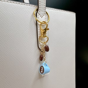 Coffee Keychain | Latte Keychain | Coffee Bean | Gift | Dainty Keychain ...
