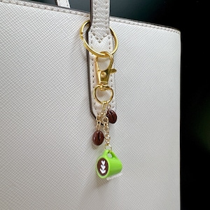Coffee Keychain | Latte Keychain | Coffee Bean | Gift | Dainty Keychain ...