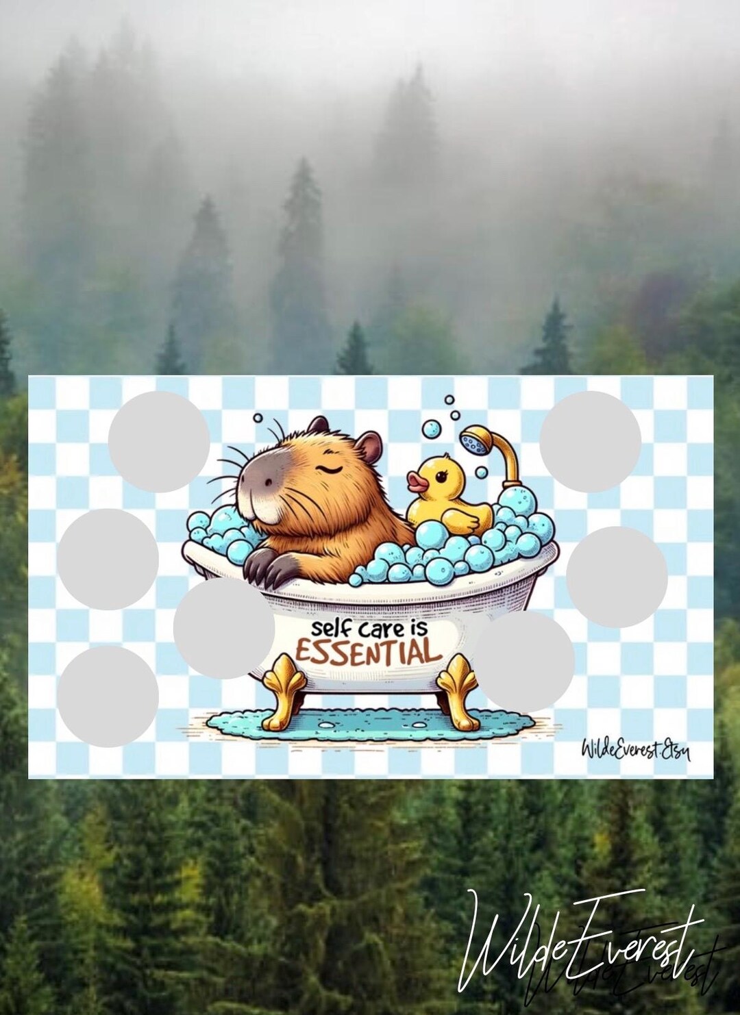 Capybara Self Care Spa scratch and Save Challenge Low Income Budget - Etsy