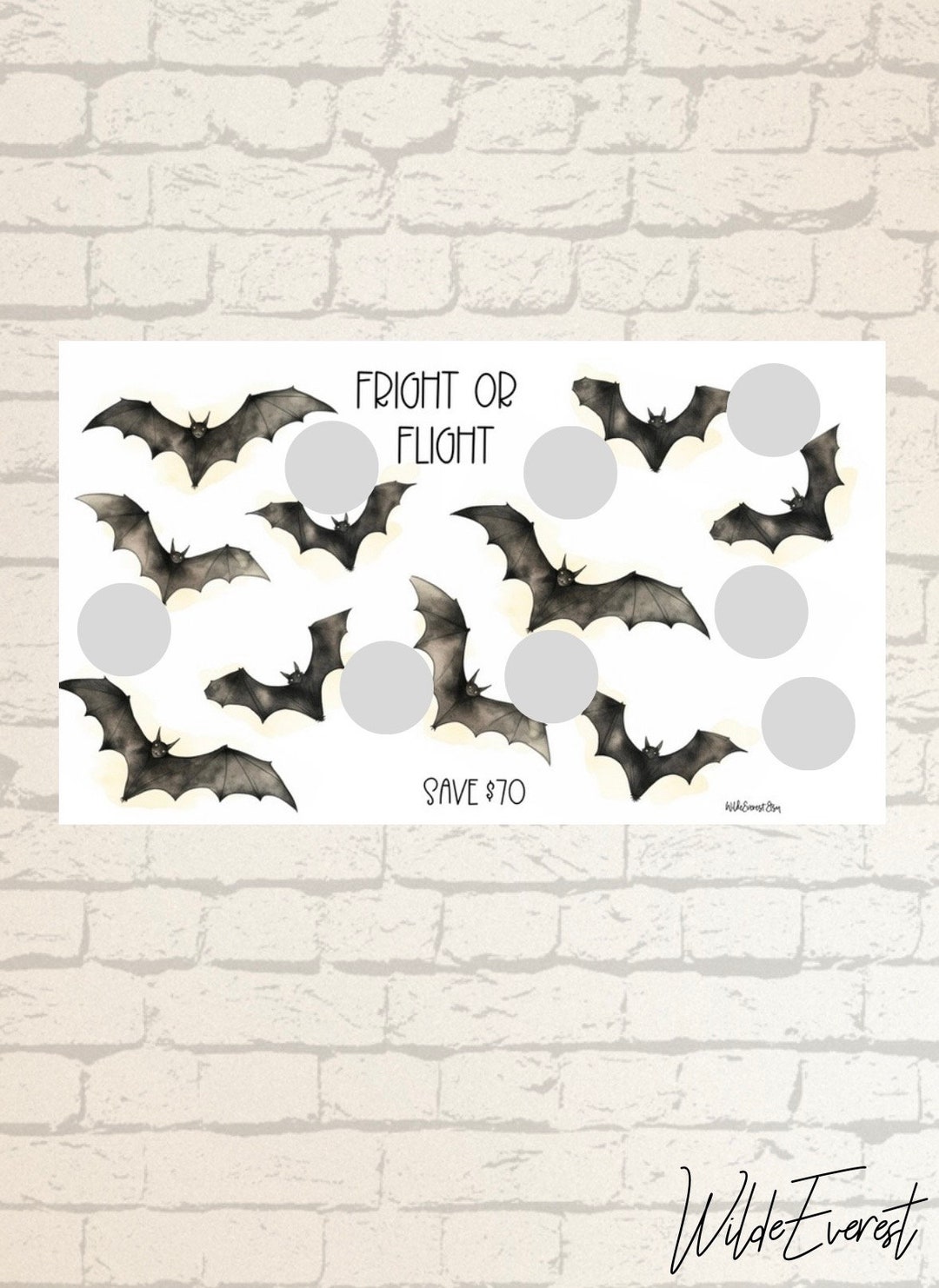 Fright or Flight Bats Scratch and Save Challenge - Etsy