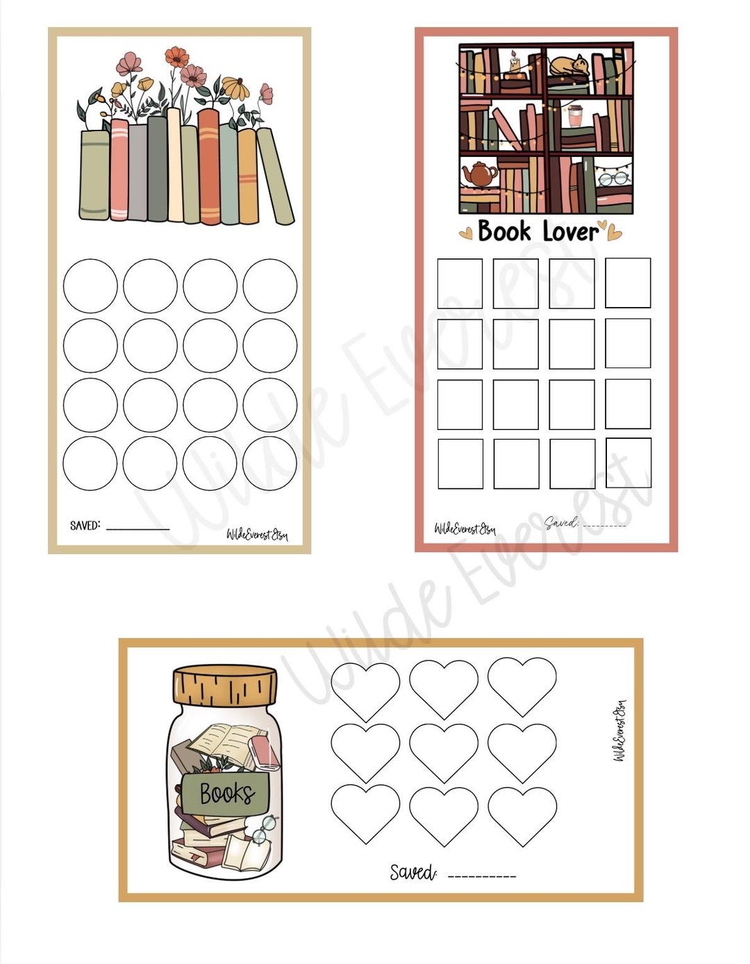 Book Lover Trio | Roll and Save | Budget Savings Challenges | Set of 3 ...