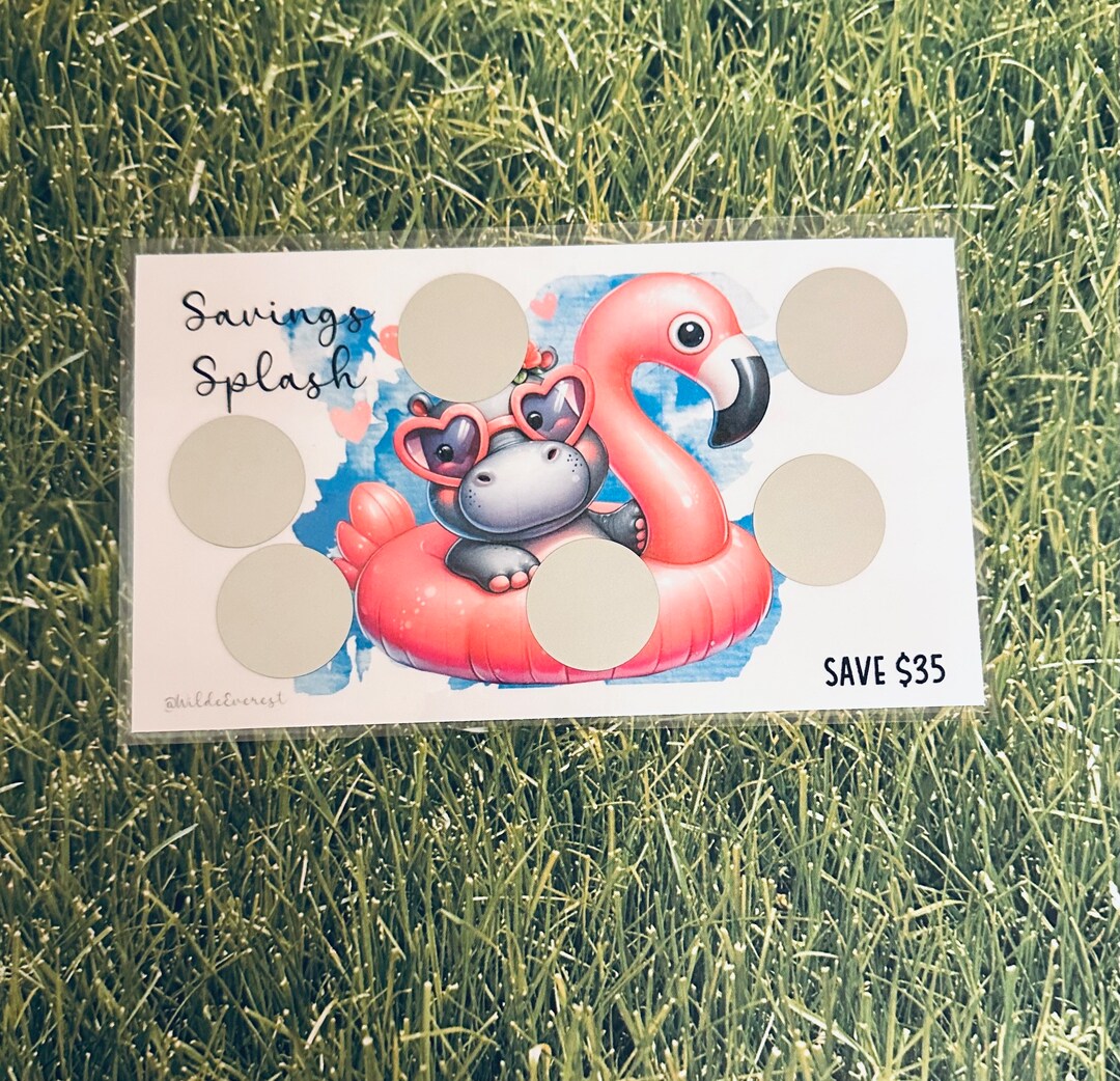 Hippo Savings Splash Scratch and Save Budget Challenge Low Income - Etsy