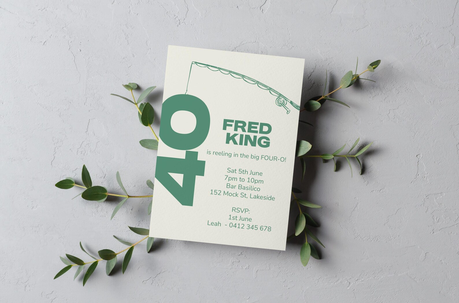 40th Fishing Birthday Invitation| Editable Age | Funny Fish Invite for ...