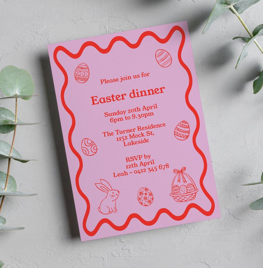 Easter Dinner Invitation | Editable Invite for Easter Celebration ...