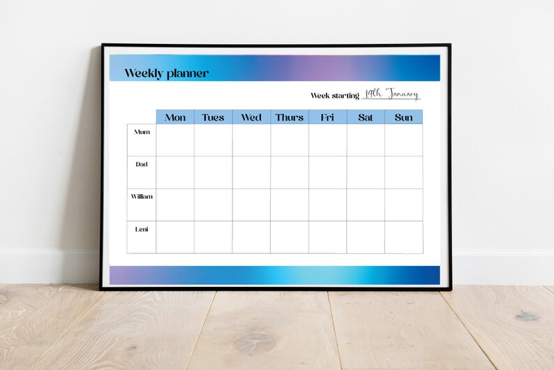 Family Planner Printable Weekly Planner 4 People Family Calendar ...