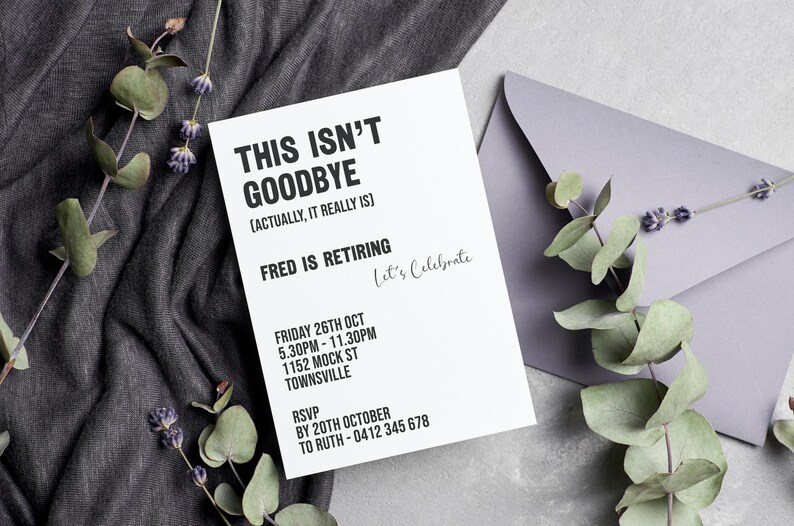 Retirement Party Invitation | Out of Office Forever | Retiring ...