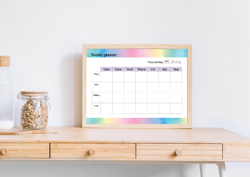 Editable Family Weekly Planner: A3 Printable Template (digital Download ...