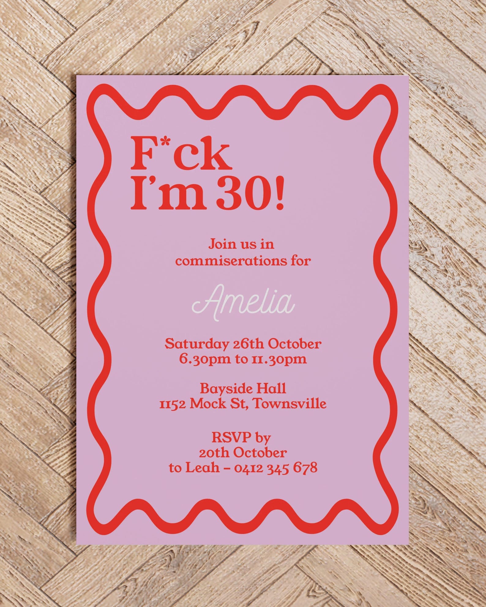 Editable 30th Birthday Invitation Invite Custom DIY Customize Bday ...