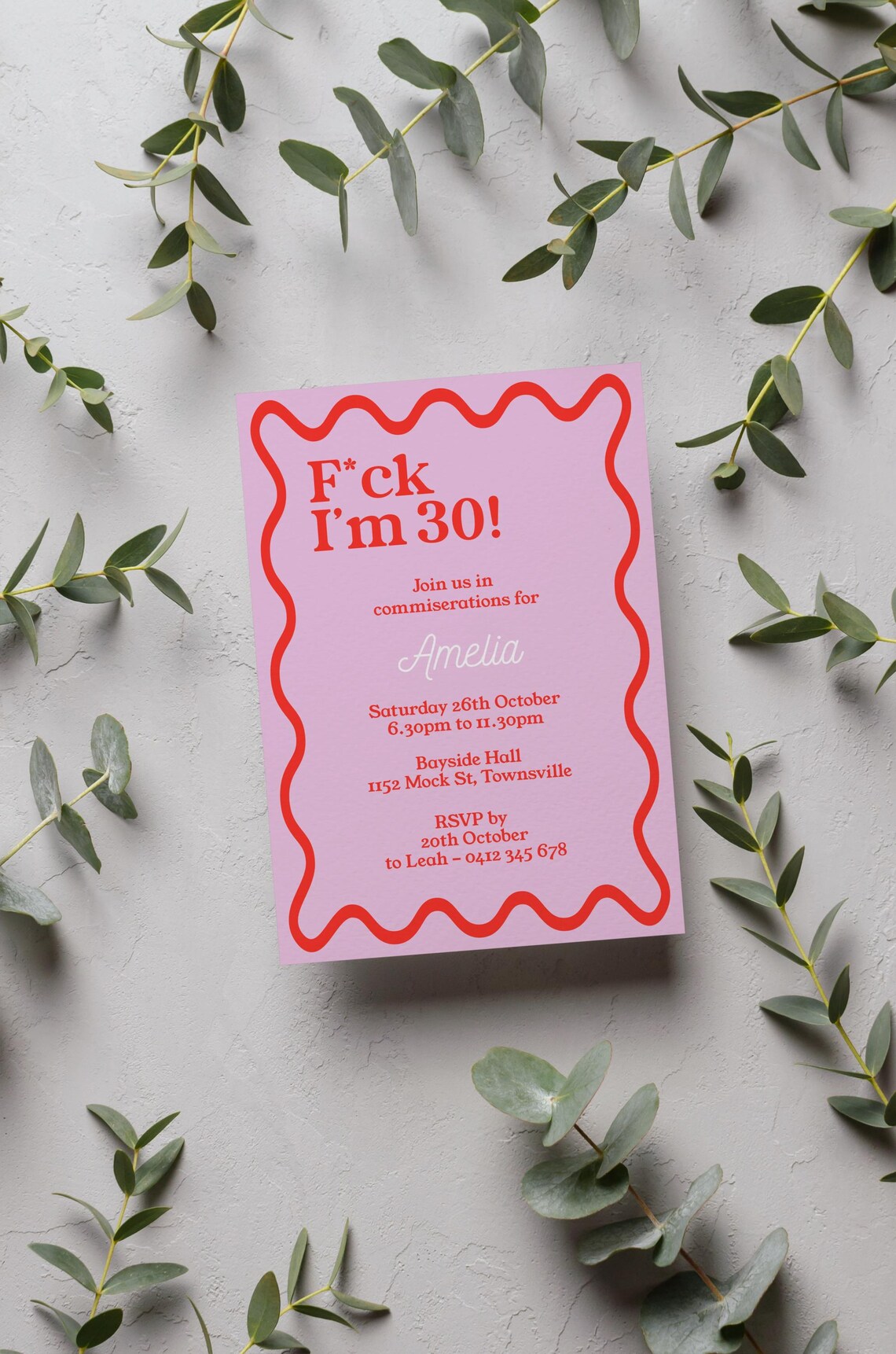 Editable 30th Birthday Invitation Invite Custom DIY Customize Bday ...