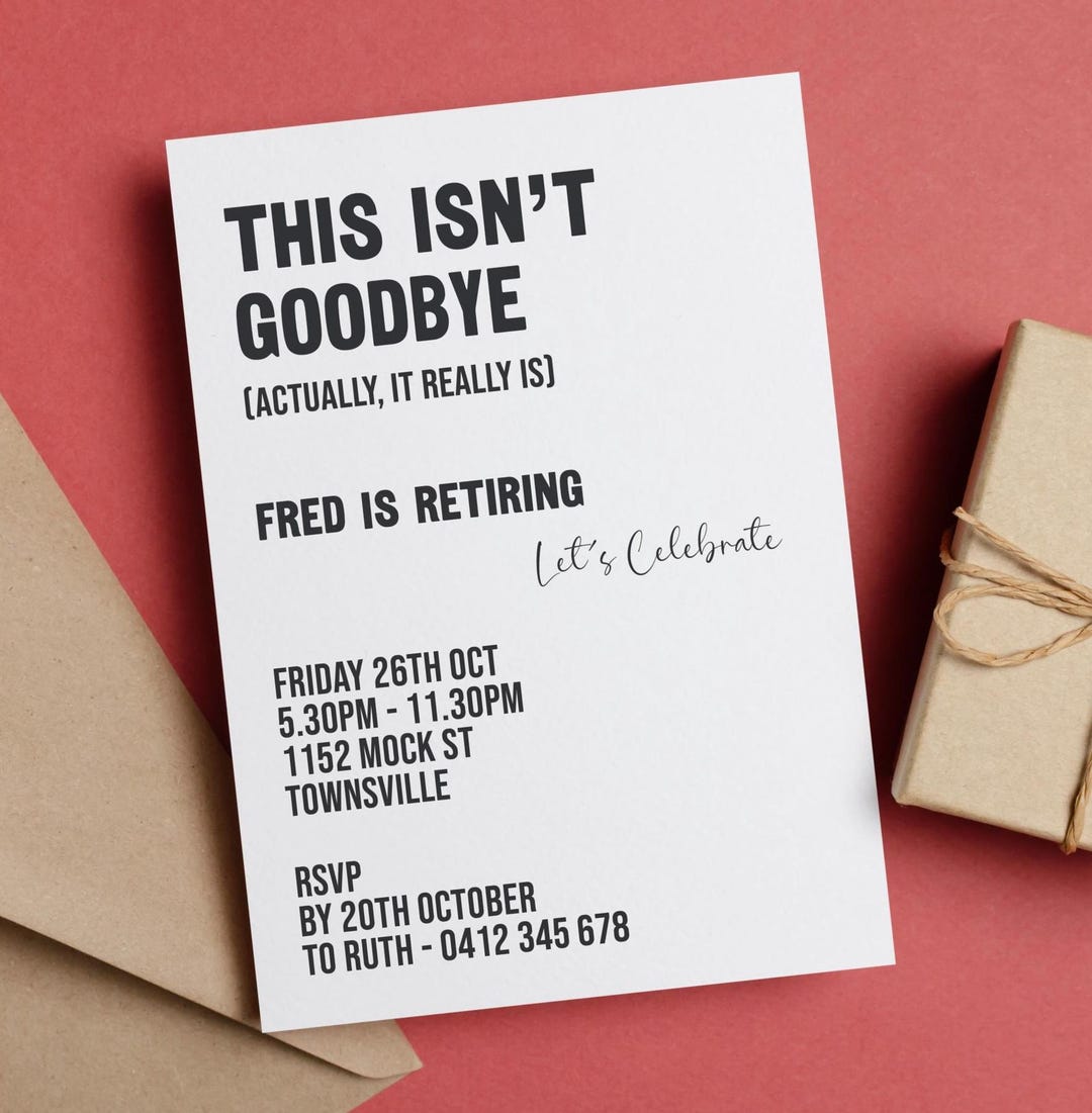 Retirement Party Invitation | Out of Office Forever | Retiring ...