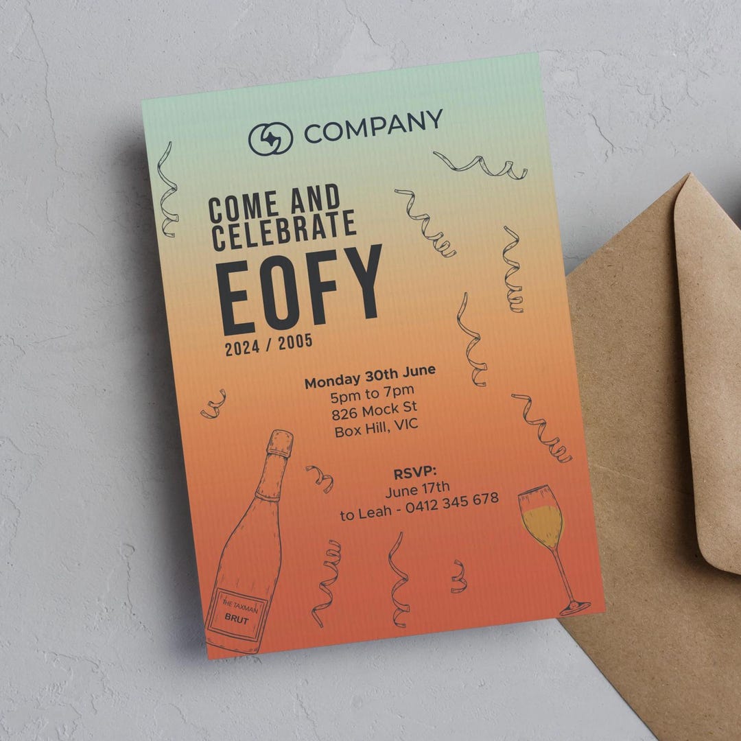 End of Financial Year Invitation | EOFY 2024 2025 | Editable Instant ...