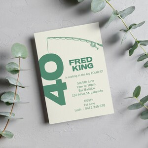 40th Fishing Birthday Invitation| Editable Age | Funny Fish Invite for ...
