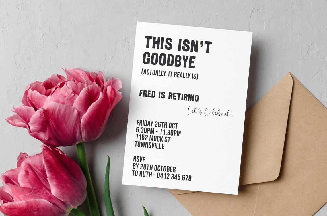 Retirement Party Invitation | Out of Office Forever | Retiring ...