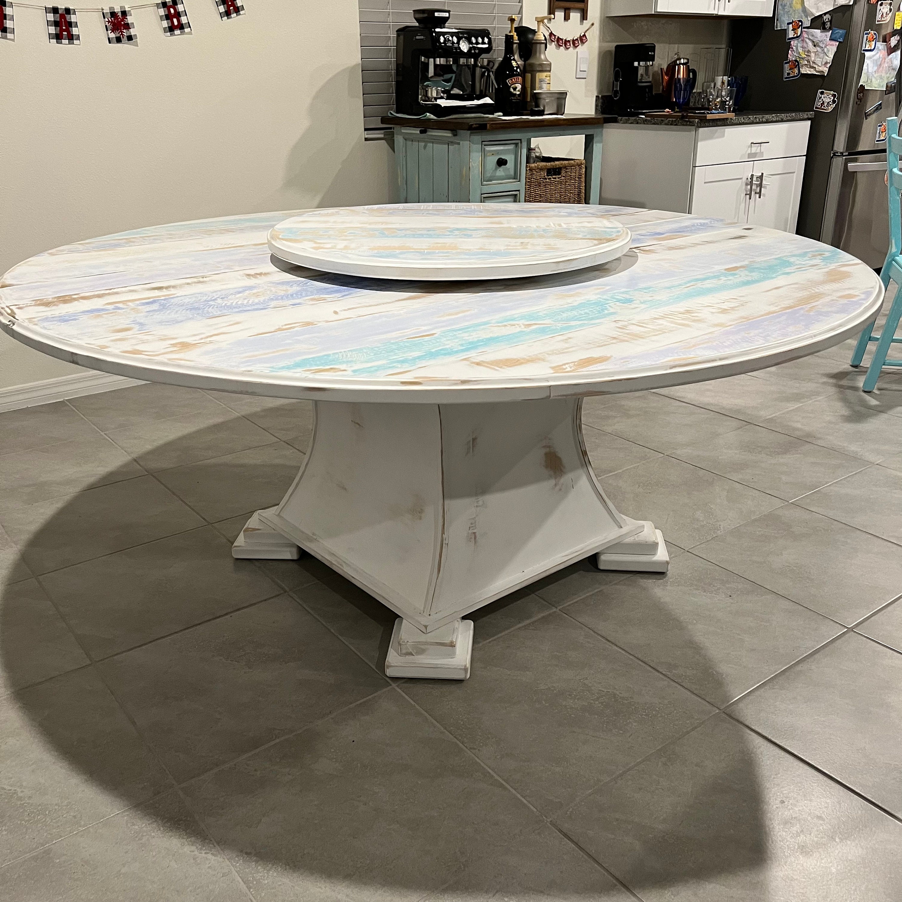 Custom Shabby Chic Round Dining Table Etsy