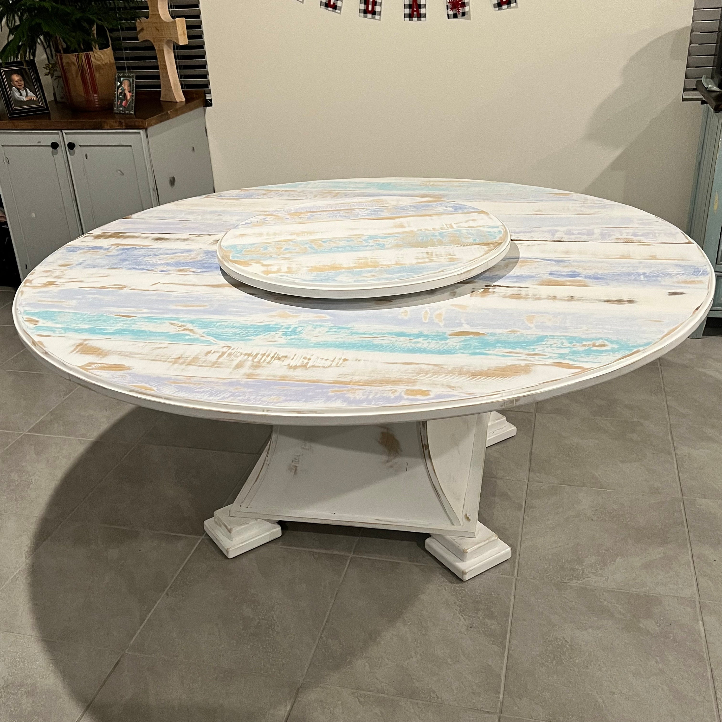 Custom Shabby Chic Round Dining Table - Etsy